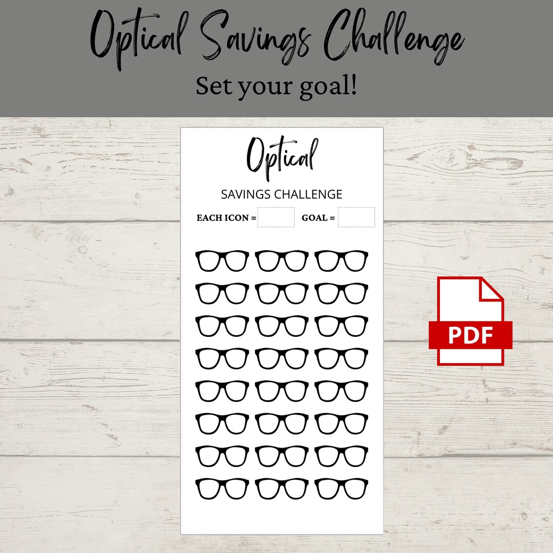 Optical | Health | Savings Challenge | Printable PDF | Savings Tracker ...