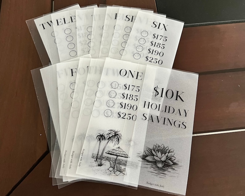 10K Holiday Savings Challenge| Vellum Laminated Cash Envelopes | Budget ...