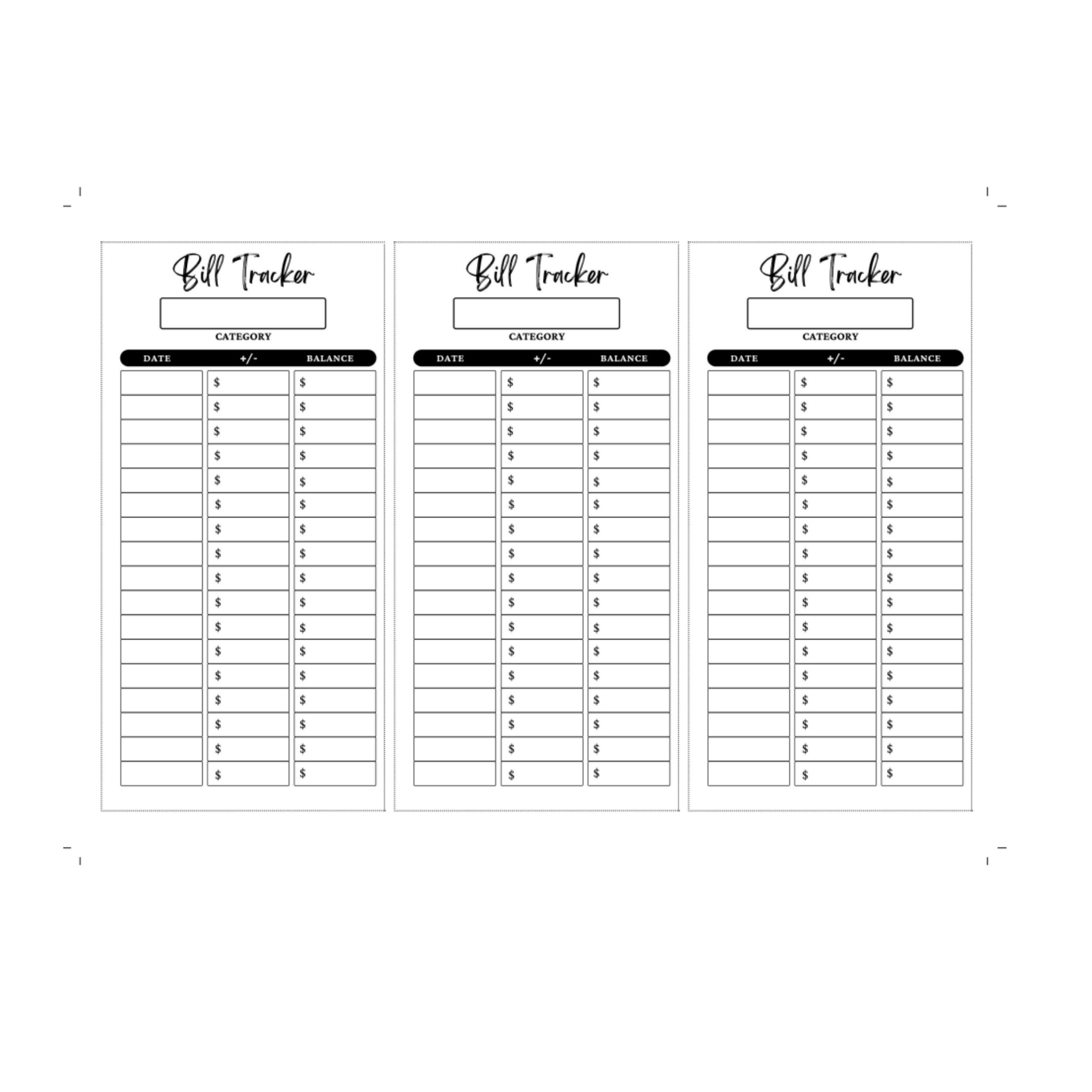 Bill Tracker Printable PDF Cash Envelope Tracker Money Etsy Bill Tracker Printable PDF Cash Envelope Tracker Money Etsy