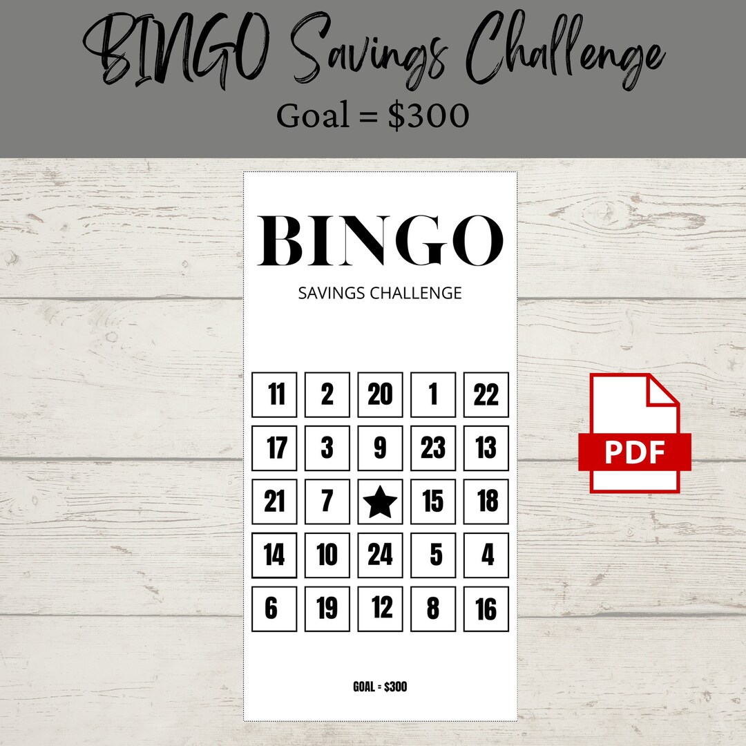 BINGO Savings Challenge | Printable PDF | Savings Tracker | Savings ...