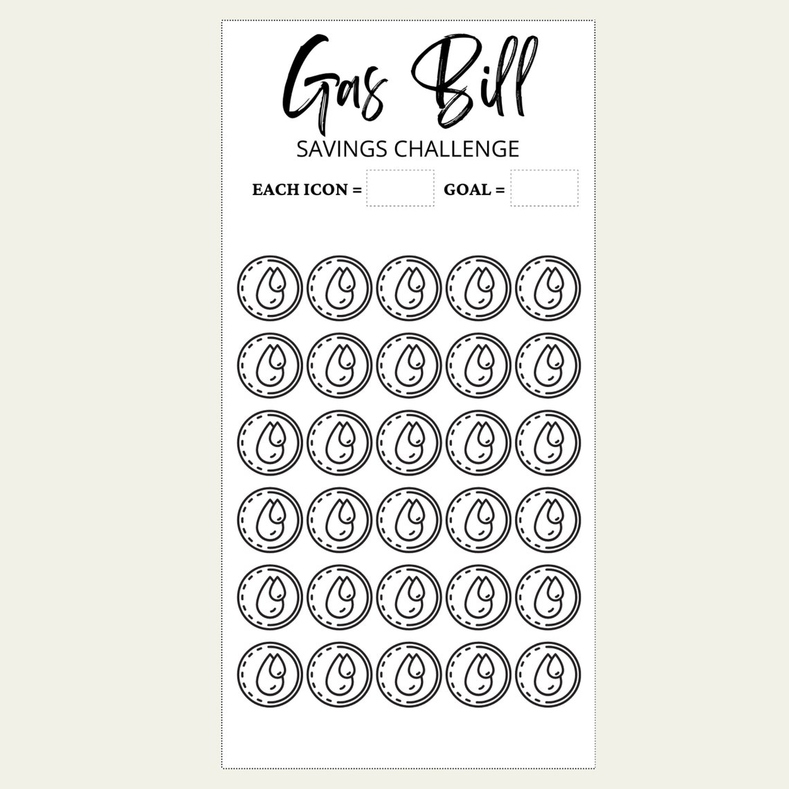 Gas Bill Savings Challenge | Printable PDF | Savings Tracker | Savings ...