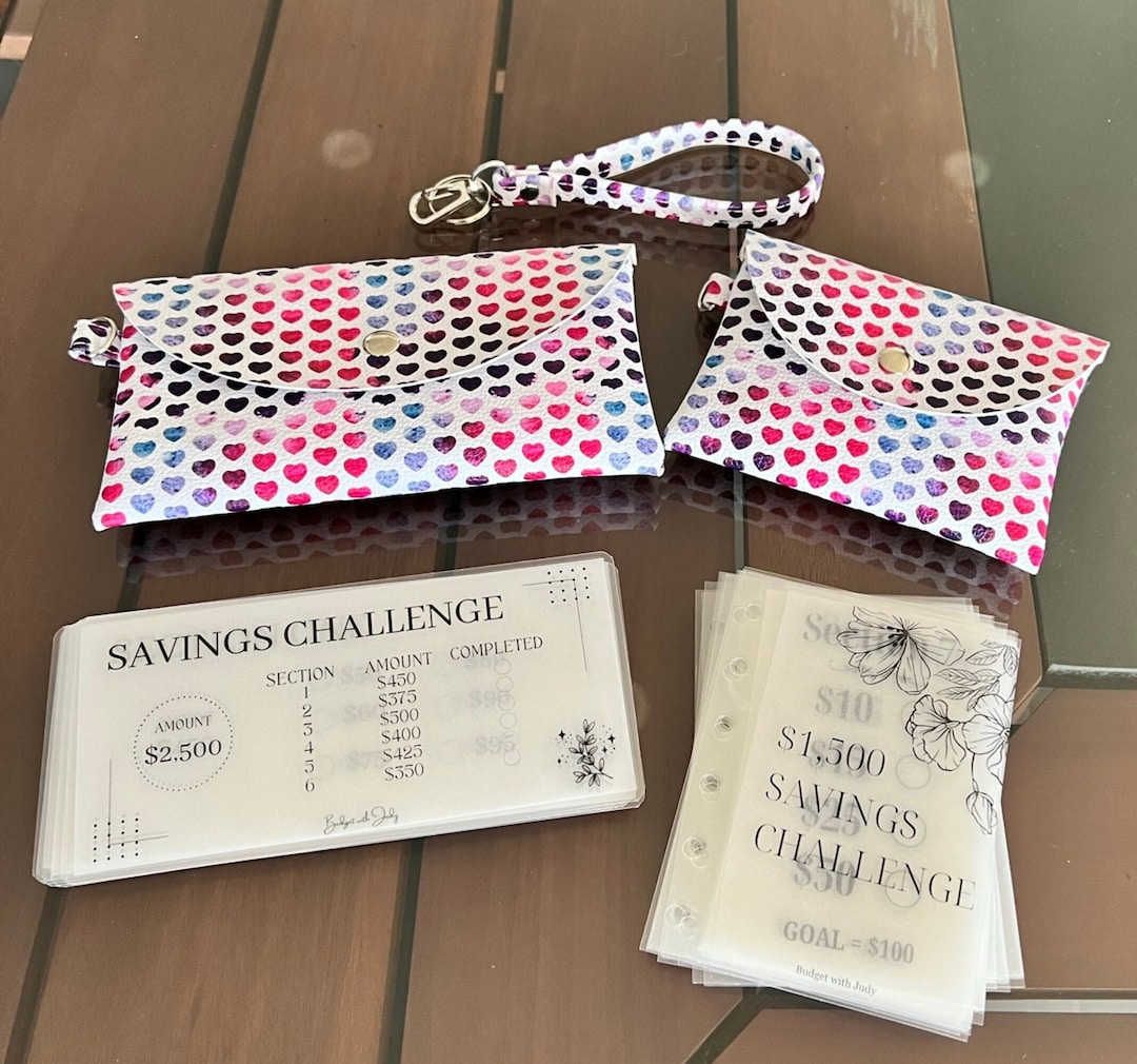 Love Hearts | Mini and Me Matching Pouches| Saving Challenge Pouch ...