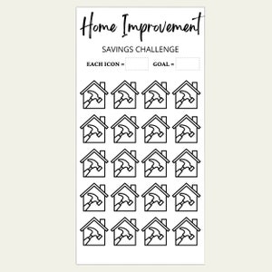 Home Improvement Savings Challenge | Printable PDF | Savings Tracker ...