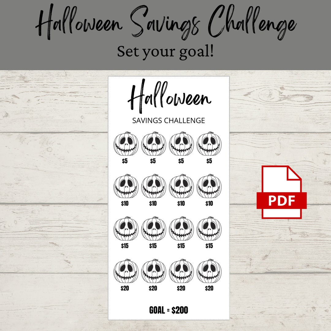 Halloween Savings Challenge | Printable PDF | Savings Tracker | Savings ...
