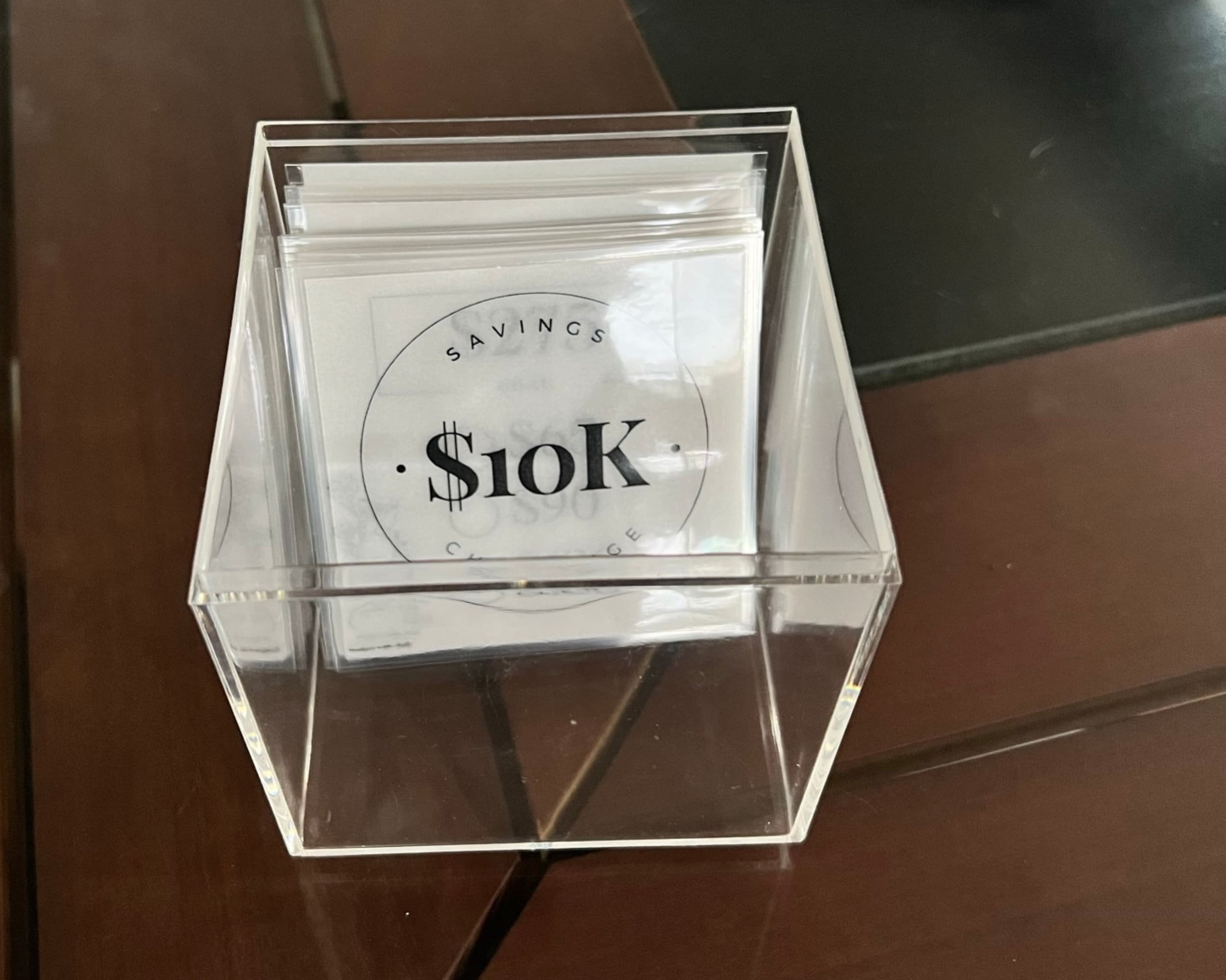 10K Savings Challenge Acrylic Box| Vellum Laminated Cash Envelopes ...