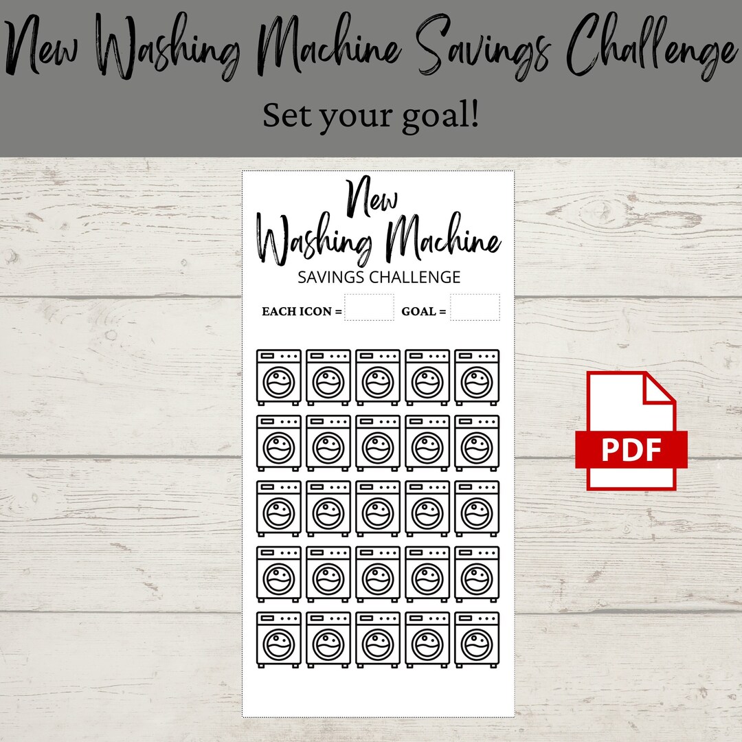 New Washing Machine Savings Challenge | Printable PDF | Savings Tracker ...