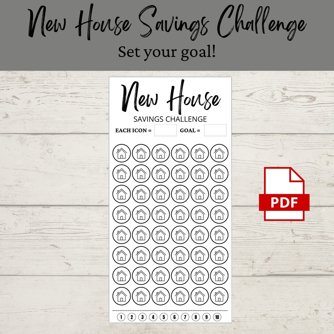 New House Savings Challenge | Printable PDF | Savings Tracker | Savings ...