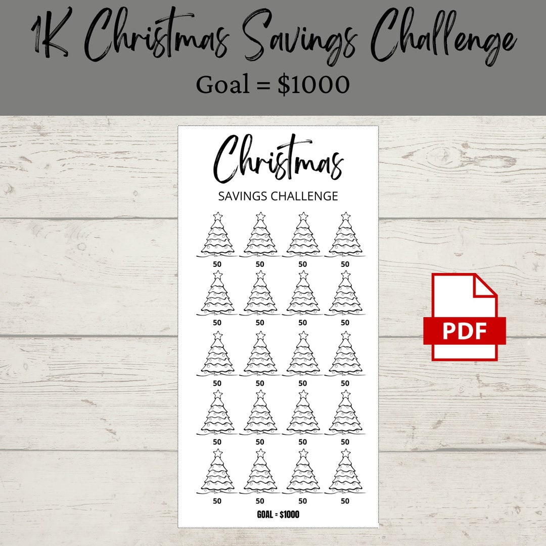 Christmas Savings Challenge | Printable PDF | Savings Tracker | Savings ...