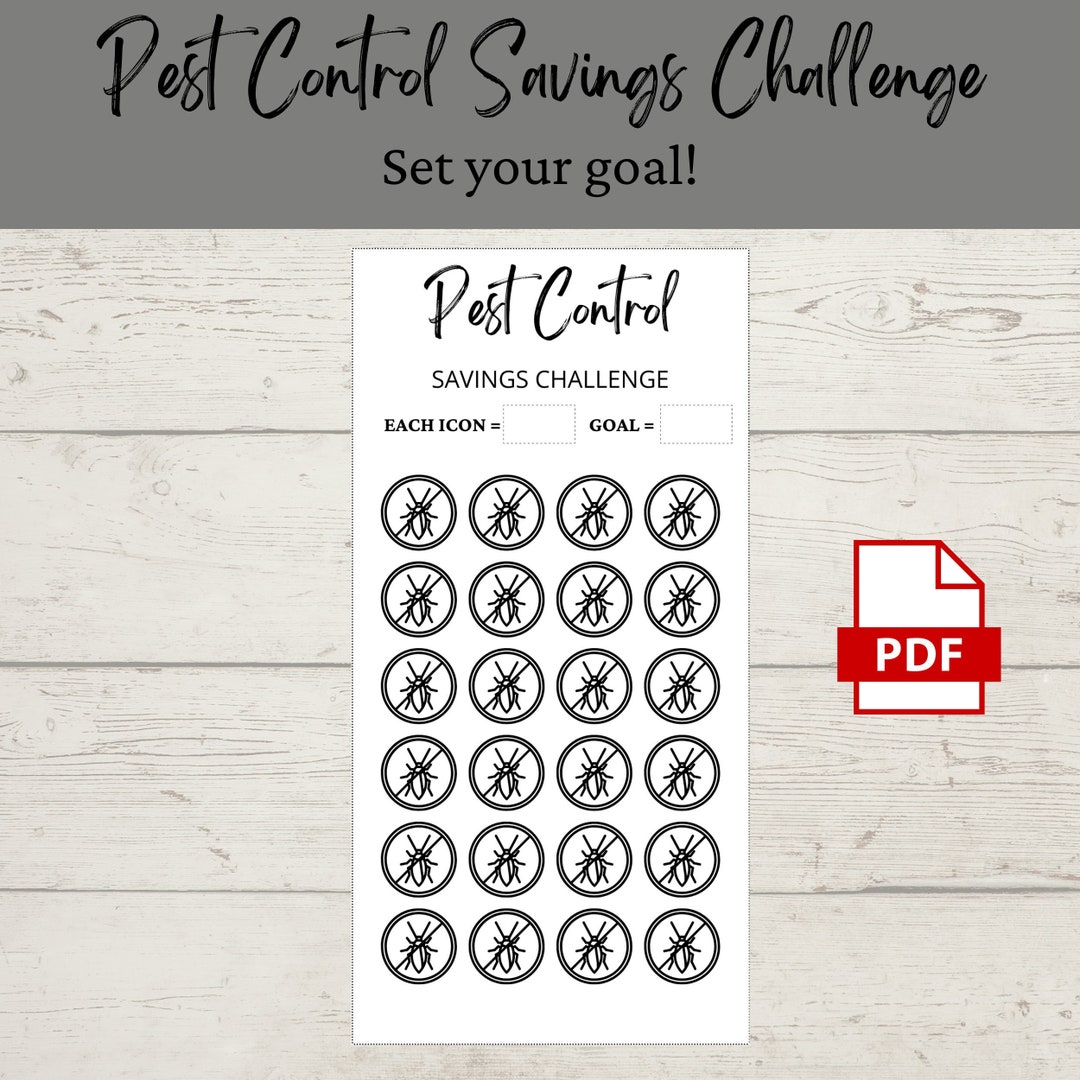 Pest Control Savings Challenge | Printable PDF | Savings Tracker ...