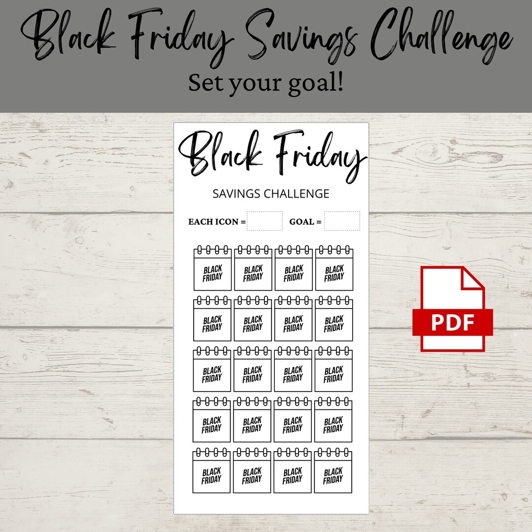 Black Friday Savings Challenge | Printable PDF | Savings Tracker ...