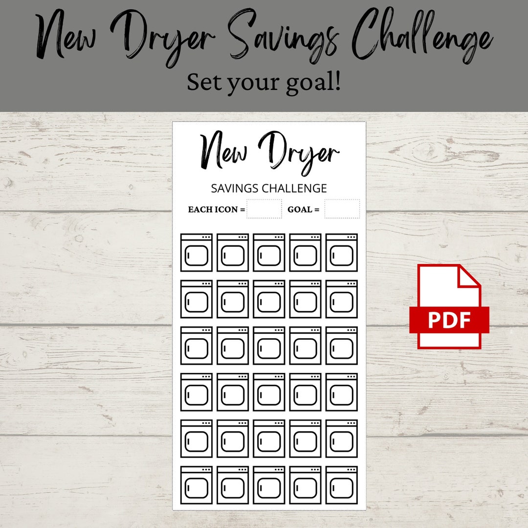 New Dryer Savings Challenge | Printable PDF | Savings Tracker | Savings ...