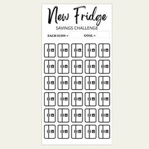 New Fridge Savings Challenge | Printable PDF | Savings Tracker ...