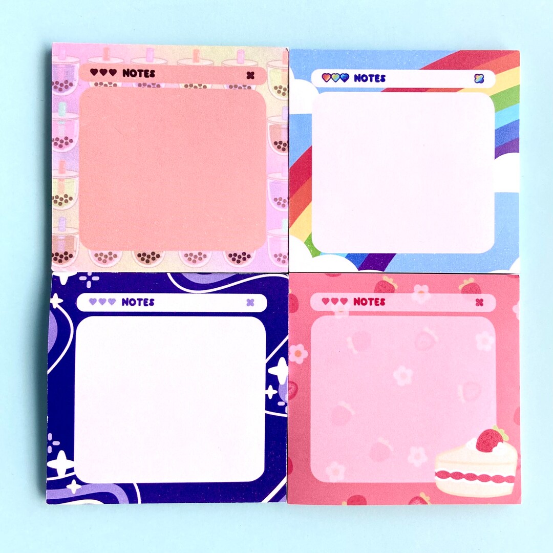 Cute Sticky Notes | Cute Stationery | Stationery Gift | Kawaii Sticky ...