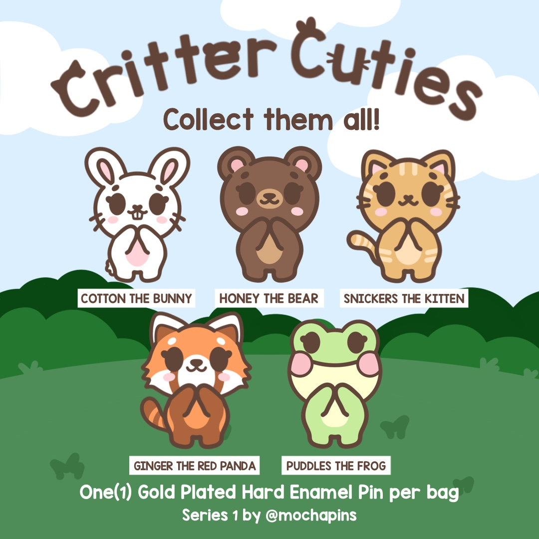 Critter Cuties Blind Bag Enamel Pins Mystery Bag Kawaii Animals Enamel Pins Cute Critters ...