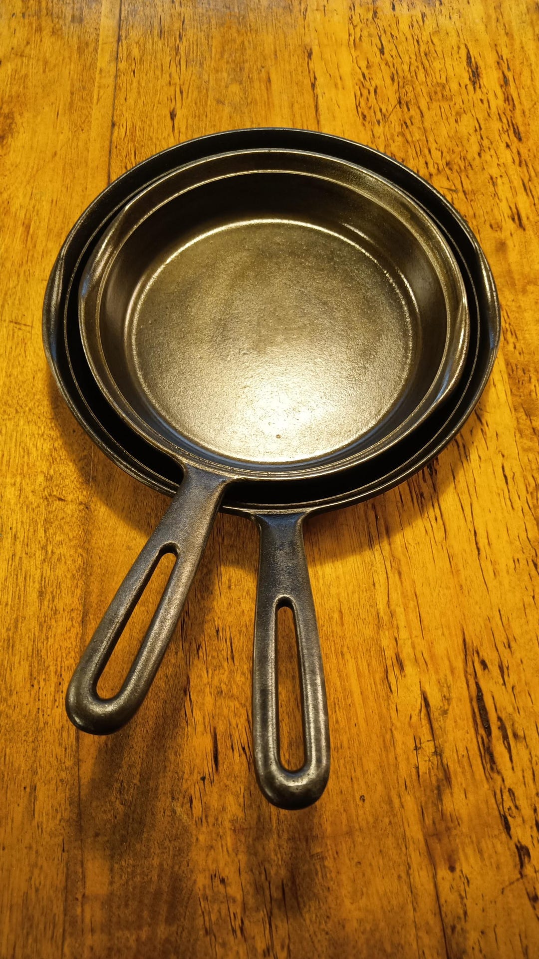 Restored Rosenlew Set of 2 Cast Iron Skillets Pans 60s Finland - Etsy