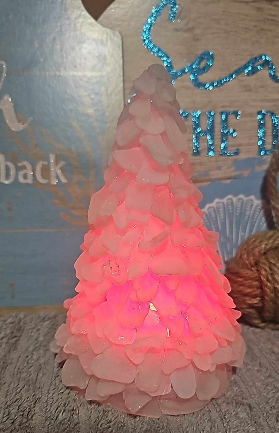 Genuine Caribbean Sea Glass Lighted Tree 7 Inch - Etsy