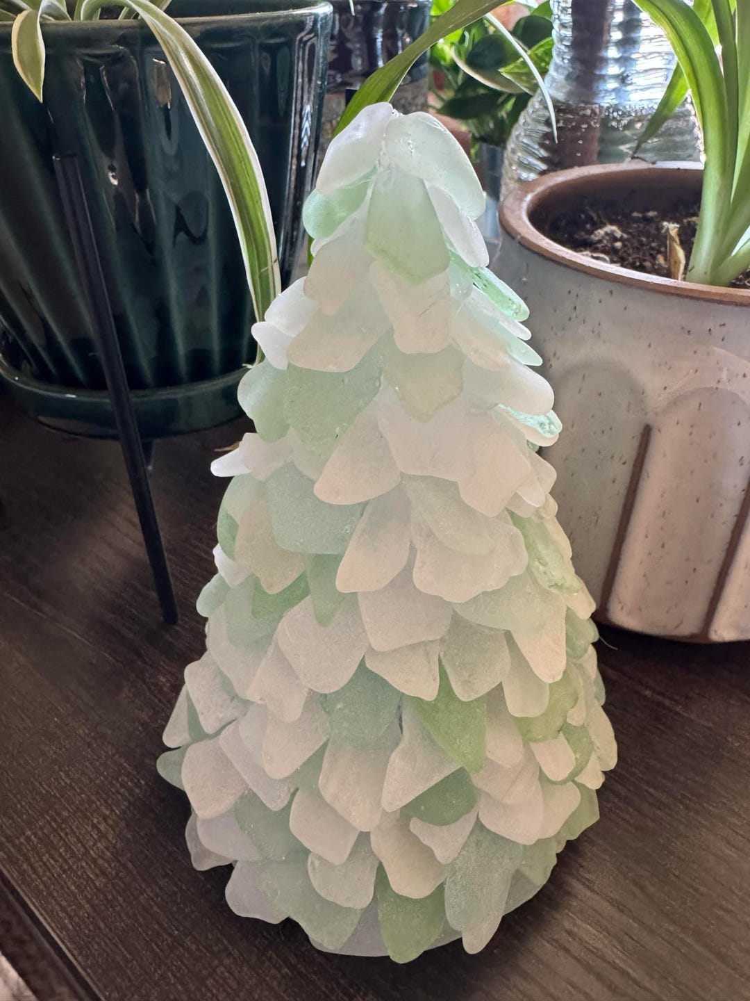 Genuine Caribbean Sea Glass Lighted Tree 7 Inch Multi Colored White ...