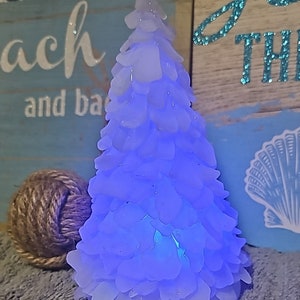 Genuine Caribbean Sea Glass Lighted Tree 7 Inch - Etsy