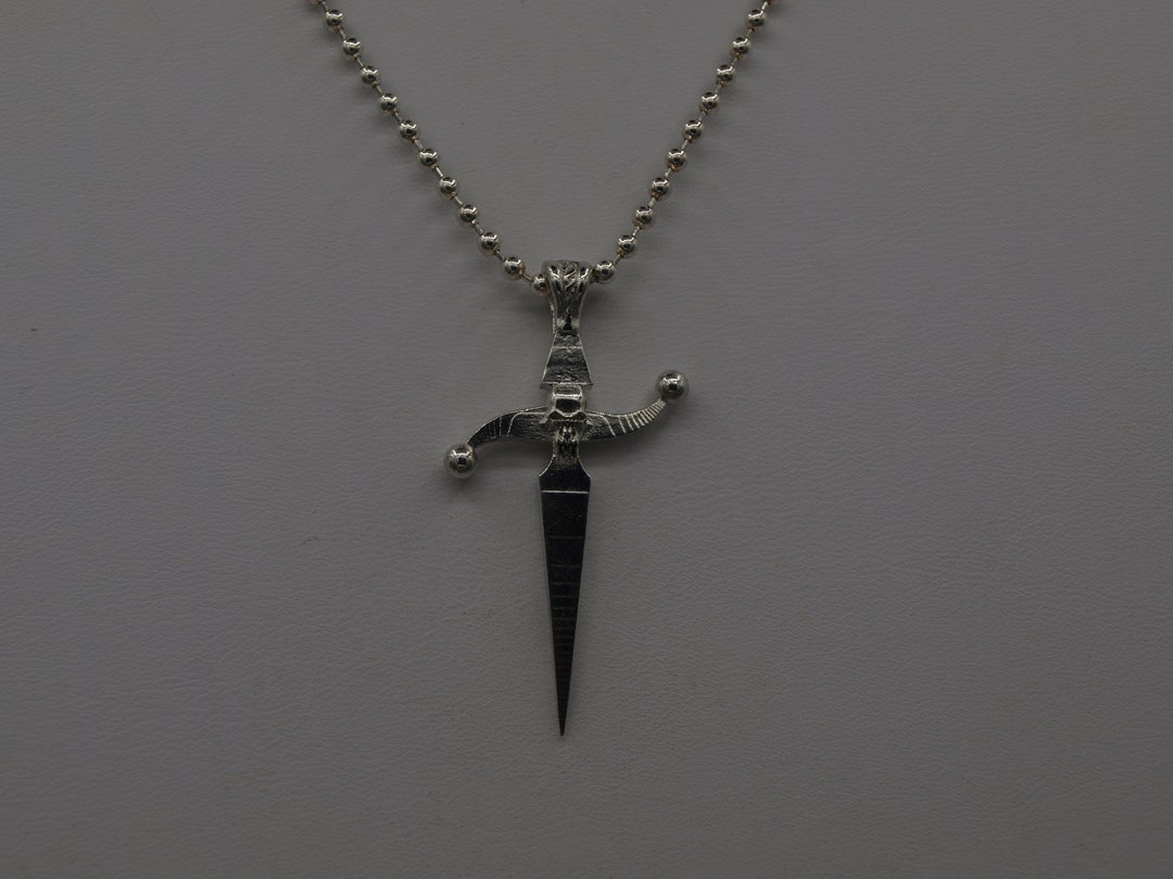 Stylized One of A Kind Solid Sterling Silver Dager Replica Pendant 45mm ...