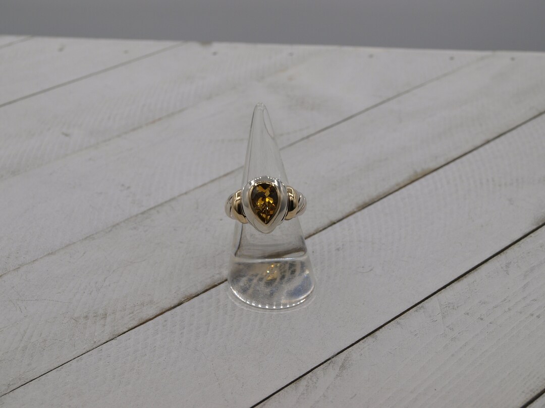 Vintage Solid Sterling Silver Ring With Solid 14k Yellow Gold Inserts ...