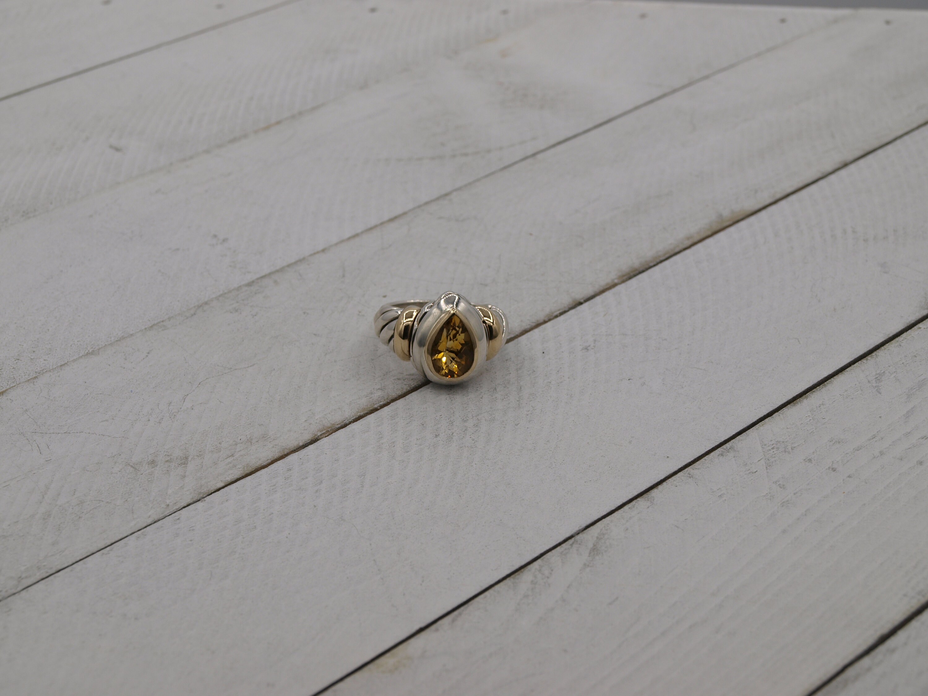 Vintage Solid Sterling Silver Ring With Solid 14k Yellow Gold Inserts ...