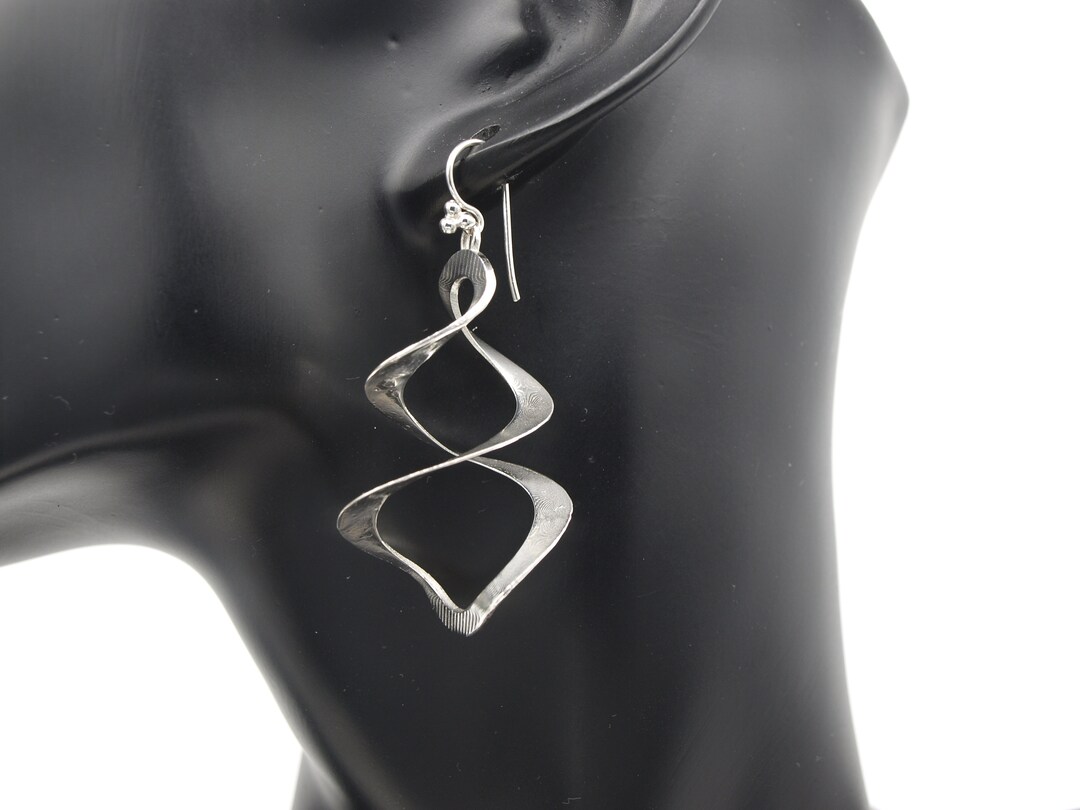 40mm Solid Sterling Silver Mobius Strip Earrings. - Etsy