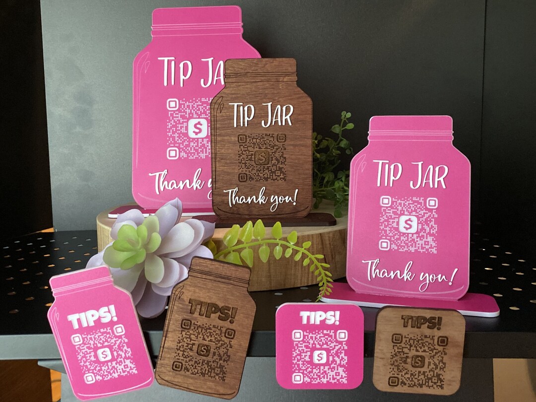 DIGITAL FILE - QR Code Tip Jars and Buttons - Wearable & Magnets - Cash ...