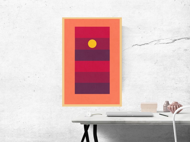 Abstract Printable Wall Art Sunset Shapes Home Decor - Etsy