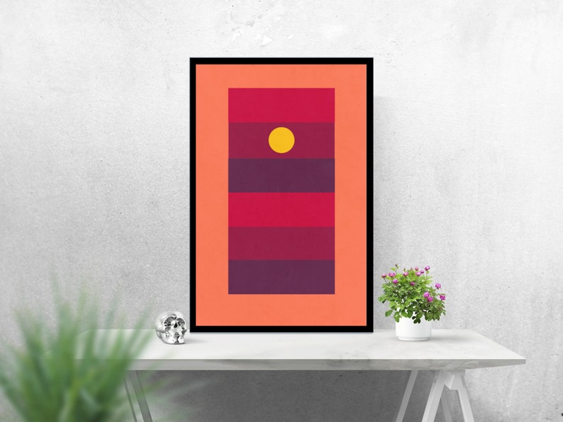 Abstract Printable Wall Art Sunset Shapes Home Decor - Etsy
