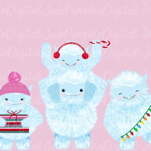 Cute Christmas Clip Art, Yetis, Yeti Clip Art, Abominable Snowman, Snow ...