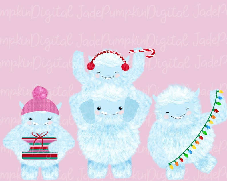 Cute Christmas Clip Art, Yetis, Yeti Clip Art, Abominable Snowman, Snow ...