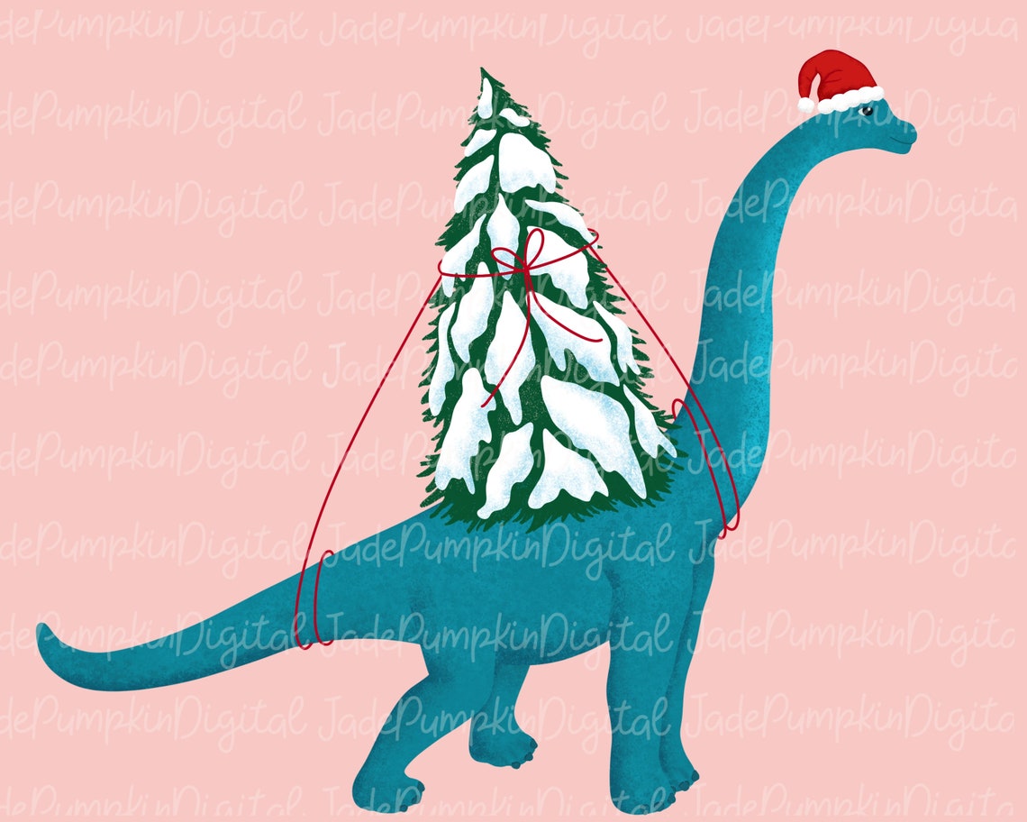 Christmas Clip Art Dinosaur Christmas Clipart Christmas - Etsy