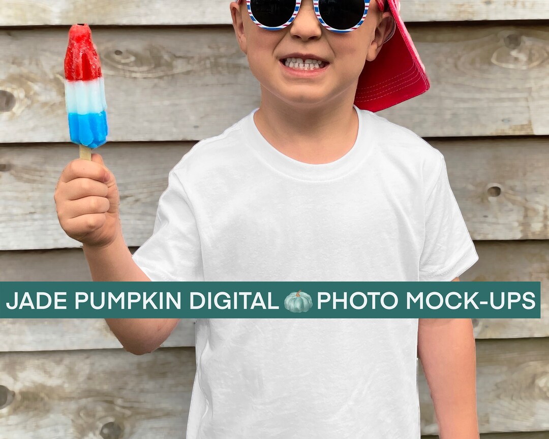 Childrens Fourth of July White T Shirt Mock Ups, Youth White T Shirt ...