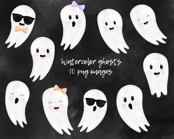 Ghost Clipart Cute Ghosts Clipart Halloween Clipart - Etsy