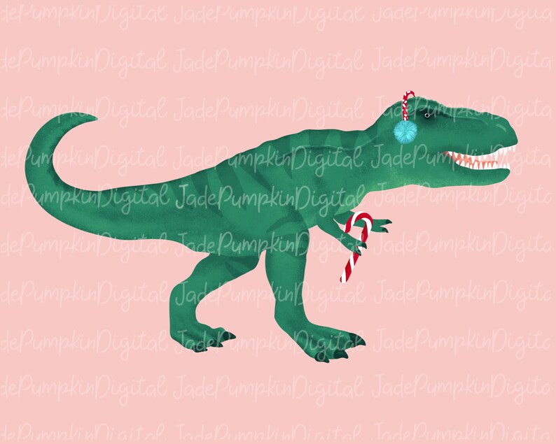 Christmas Clip Art, Dinosaur Christmas Clipart, Christmas Dinosaurs ...
