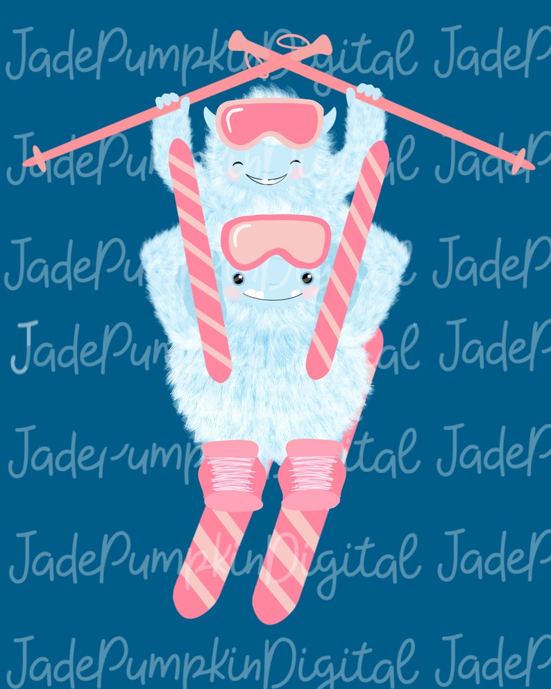 Yeti Clip Art Snowboarding Clip Art Hockey Clip Art Yeti - Etsy