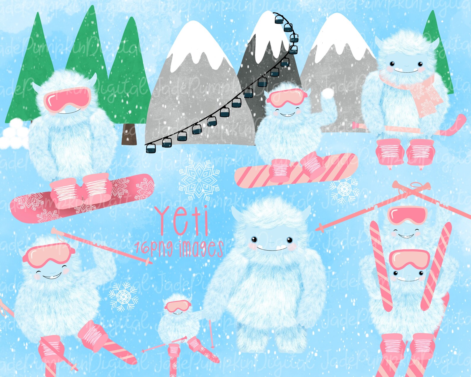 Yeti Clip Art, Snowboarding Clip Art, Hockey Clip Art, Yeti Clip Art ...