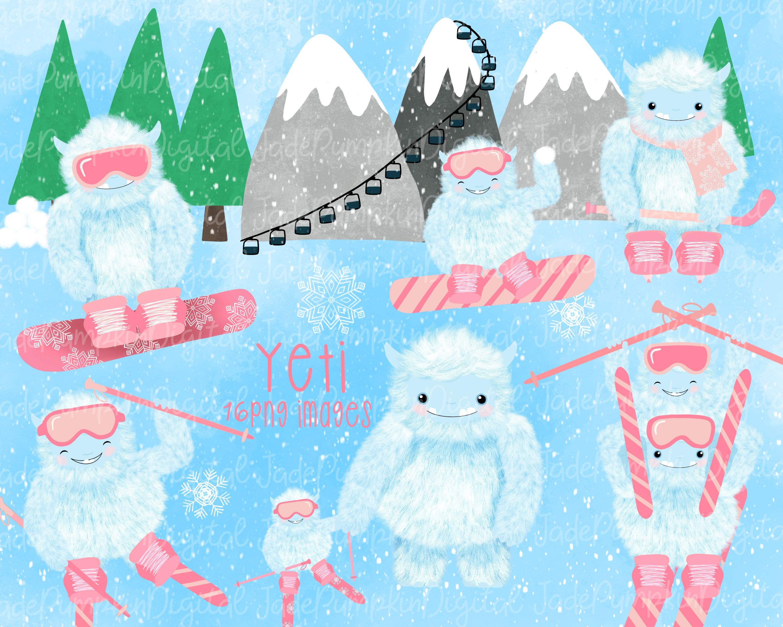 Yeti Clip Art, Snowboarding Clip Art, Hockey Clip Art, Yeti Clip Art ...