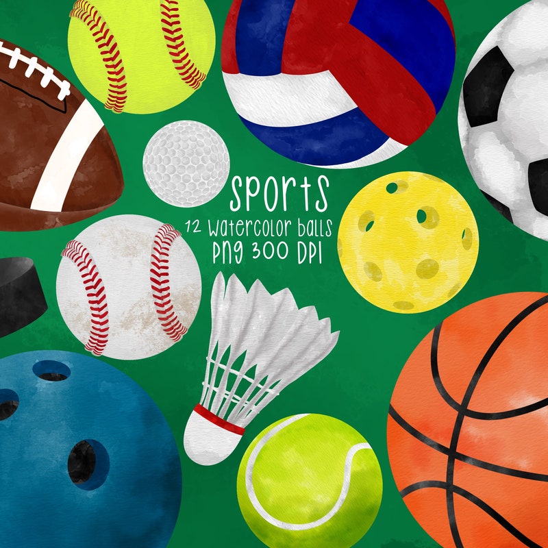 Watercolor Sports - Etsy