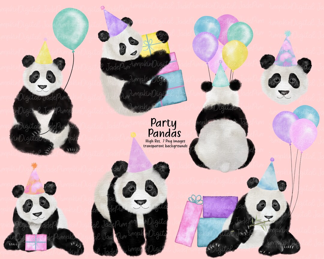 Watercolor Panda Clipart, Panda Birthday, Panda Gifts, Panda Watercolor ...