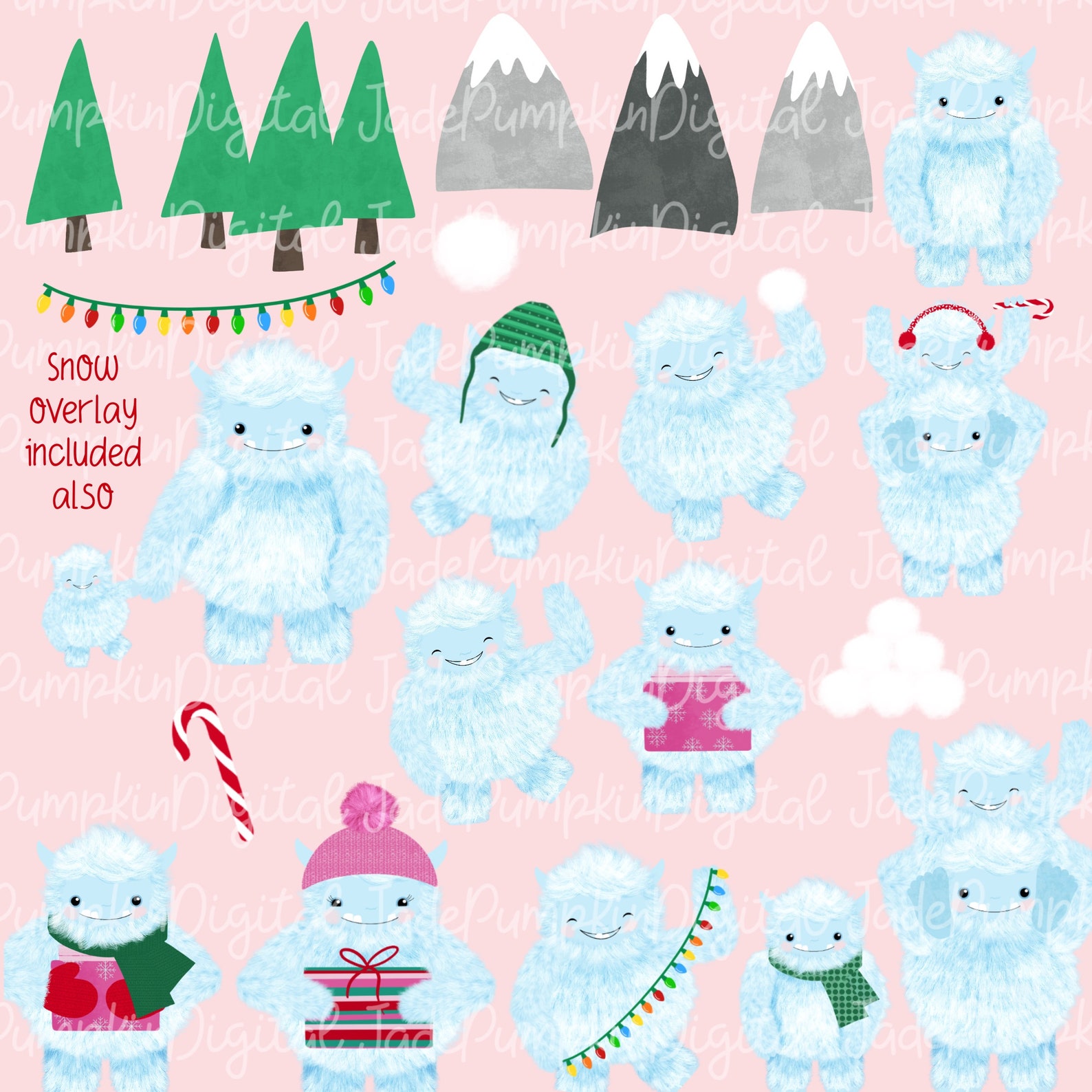 Cute Christmas Clip Art, Yetis, Yeti Clip Art, Abominable Snowman, Snow ...