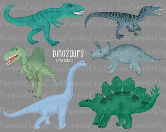 DINOSAURS Digital Clipart Instant Download Illustration T-rex ...