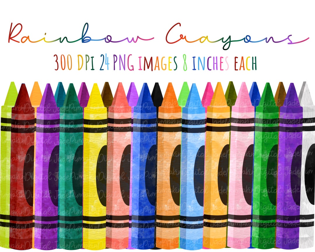 Watercolor Crayon Clipart, Crayon Clipart, Elementary School Clipart ...