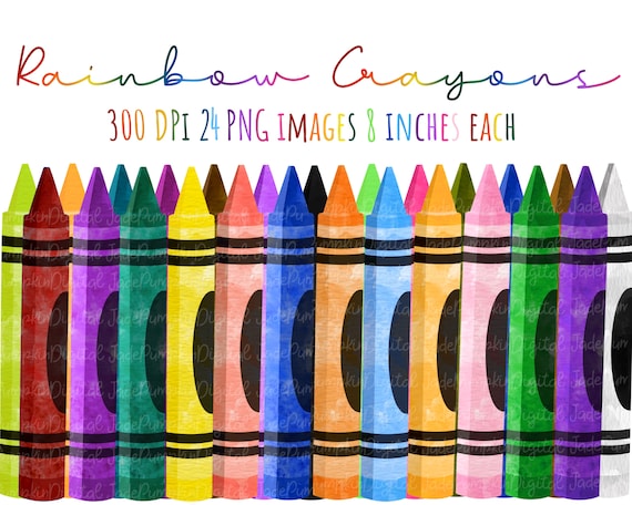 Watercolor Crayon Clipart Crayon Clipart Elementary School - Etsy