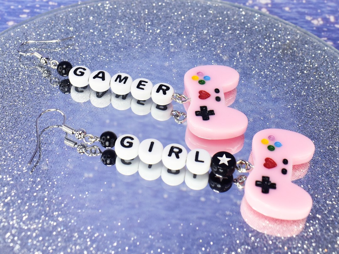 Pastel Pink GAMER GIRL Game Controller Earrings Y2K Jewelry - Etsy
