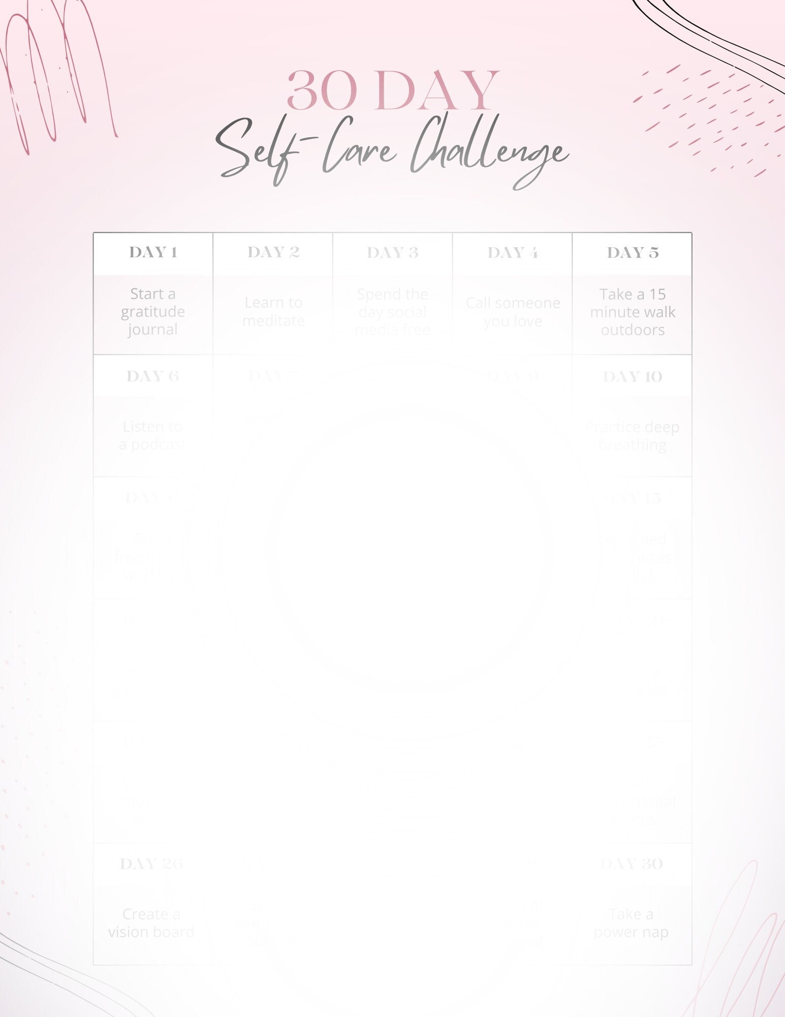 30-day Self-love Challenge - Digital Download - Etsy