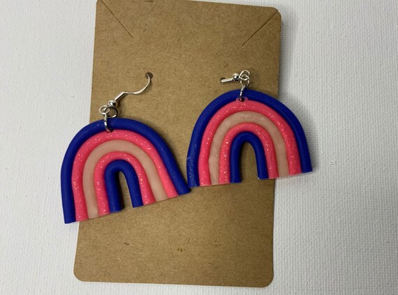 Trans Flag Rainbow Earrings | Etsy