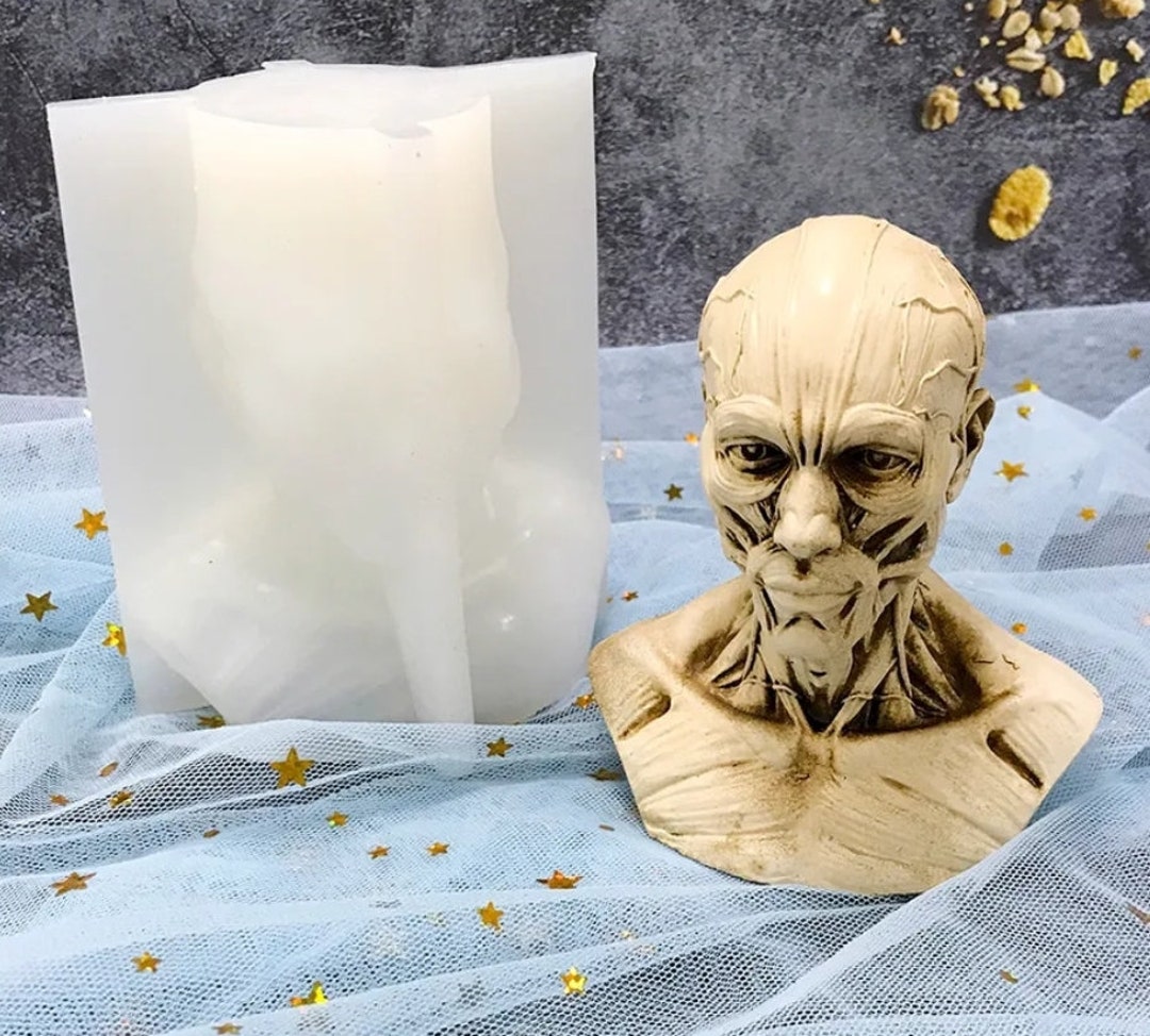 Big Human Skull Zombie Head Food-grade Silicone Mold Halloween Candle ...