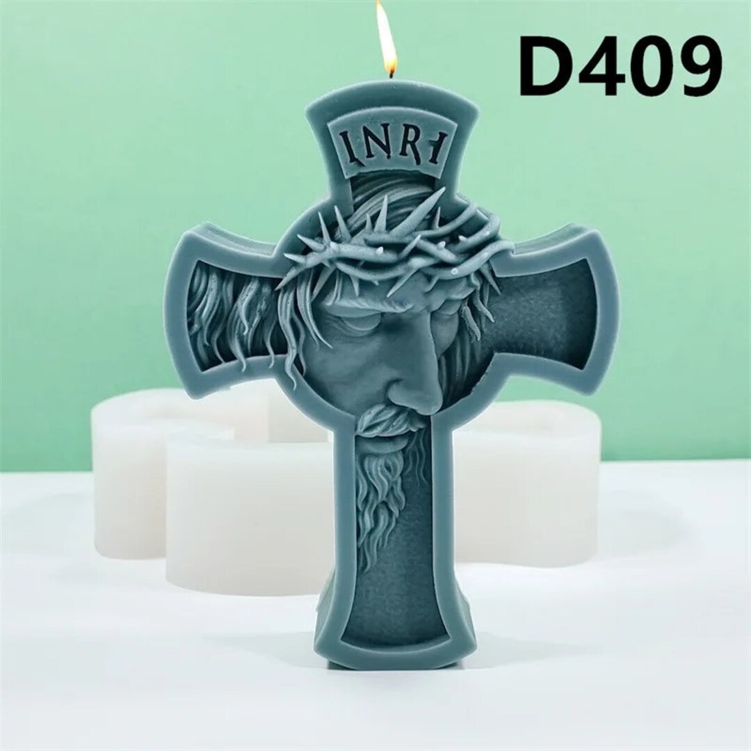 Large Jesus Christ Cross Food-grade Silicone Mold Candle Making Molds ...