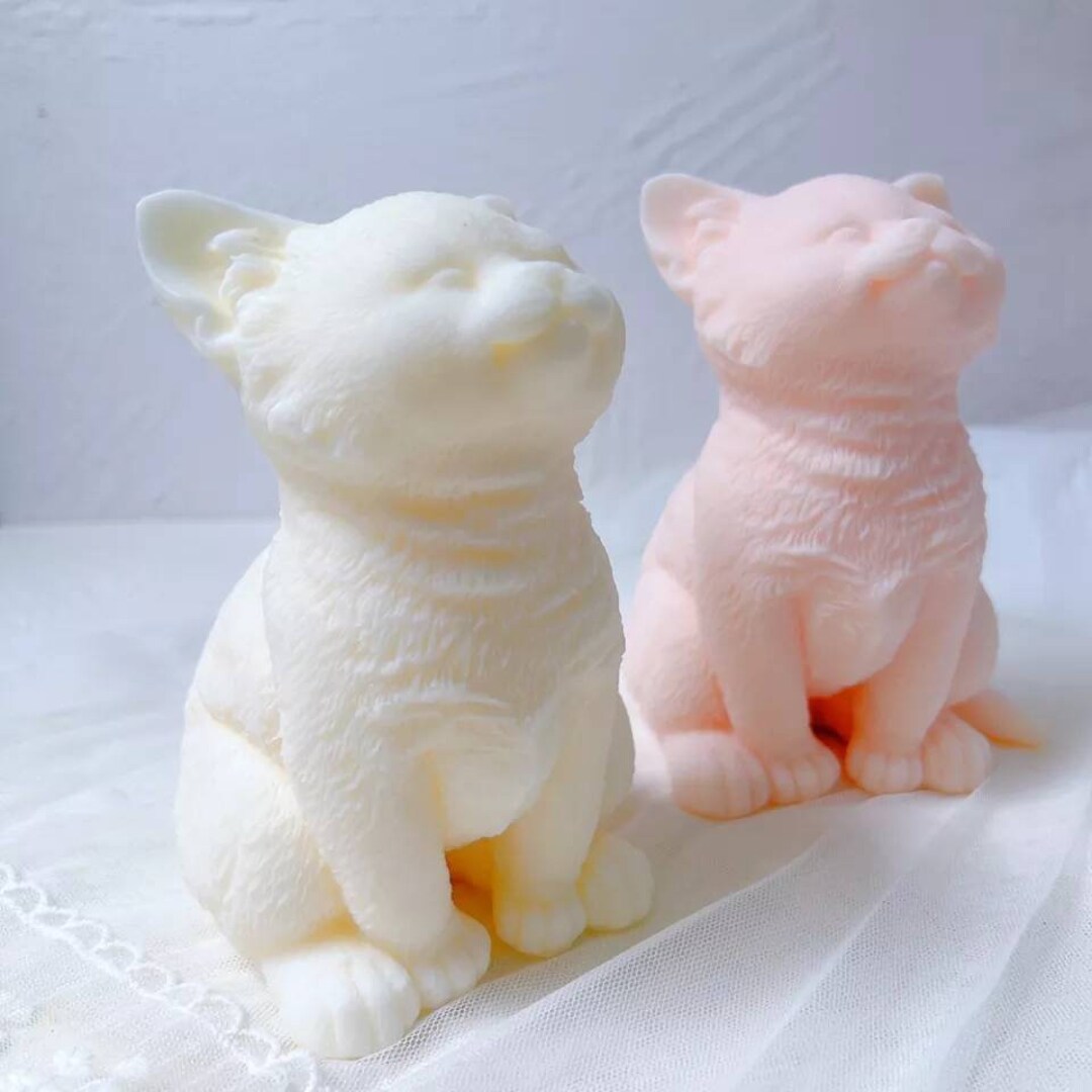 Cute Cat Kitten 3D Kitty Silicone Candle Making Mold Resin Cats Lover ...